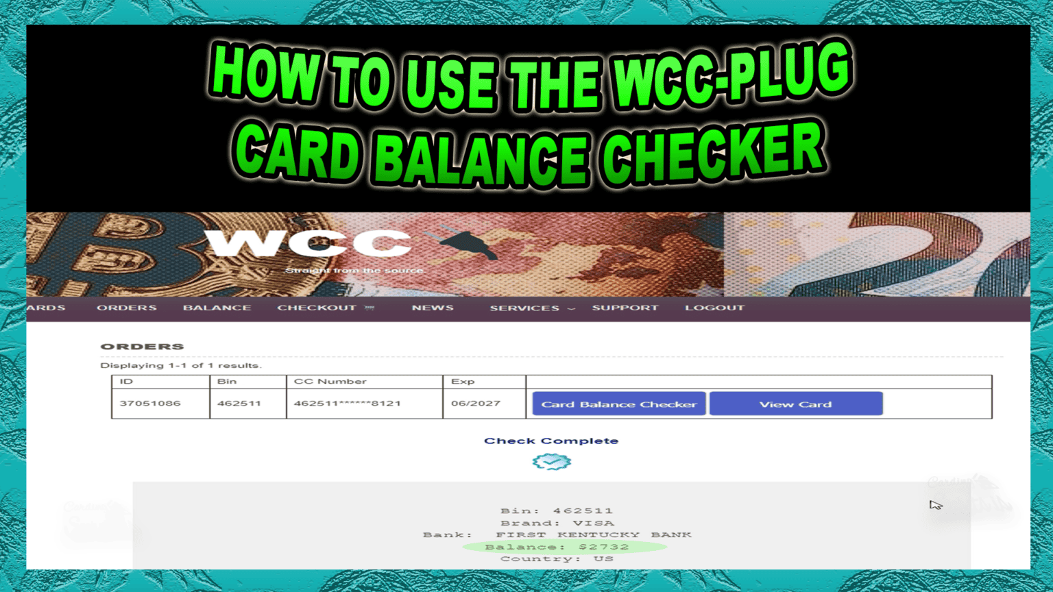 How to use the WCC-PLUG.CM card balance checker (VIDEO) - CardingSecrets